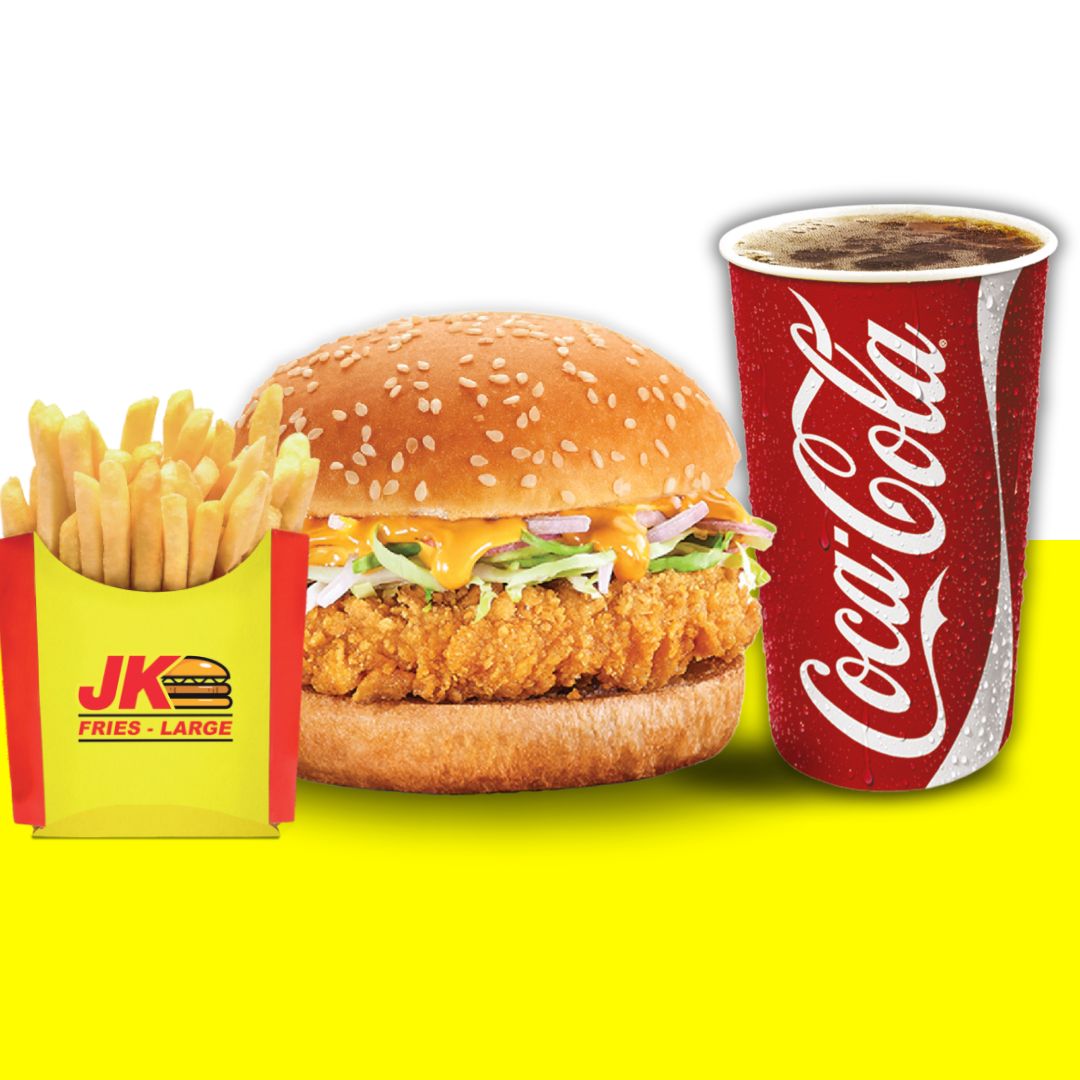 Big Crunch Burger + Coke + Fries - Jumboking
