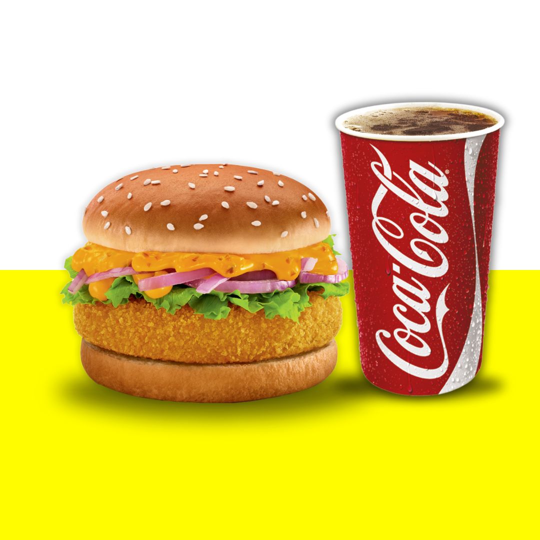Classic Cheese Burst Burger+Coke - Jumboking